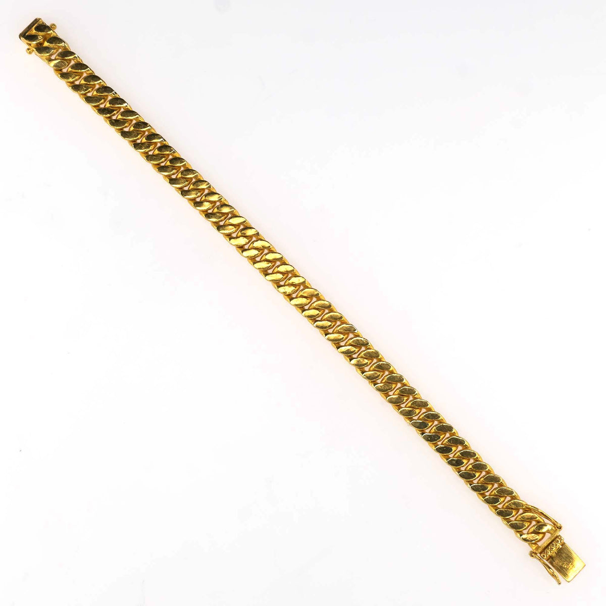 7.3mm Wide Cuban Curb Link 7 Chain Bracelet in 21K Yellow Gold Oaks Jewelry