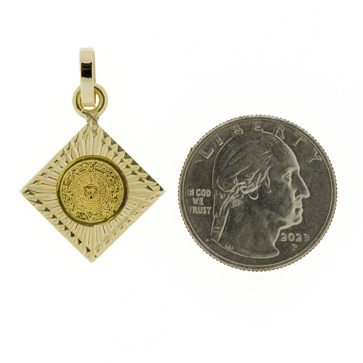 24K/14K Yellow Gold Aztec Coin Pendant – Oaks Jewelry